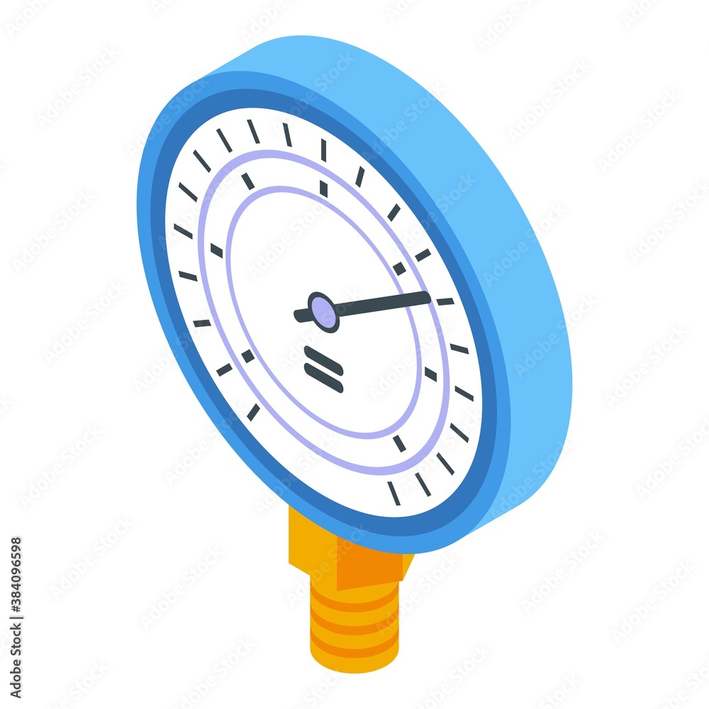 Manometer gauge icon. Isometric of manometer gauge vector icon for web ...