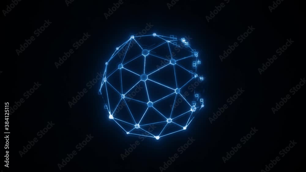 Cyber Hud Circle Technology Icon Reveal Background Loop/ 4k animation of an abstract cyber hud ...