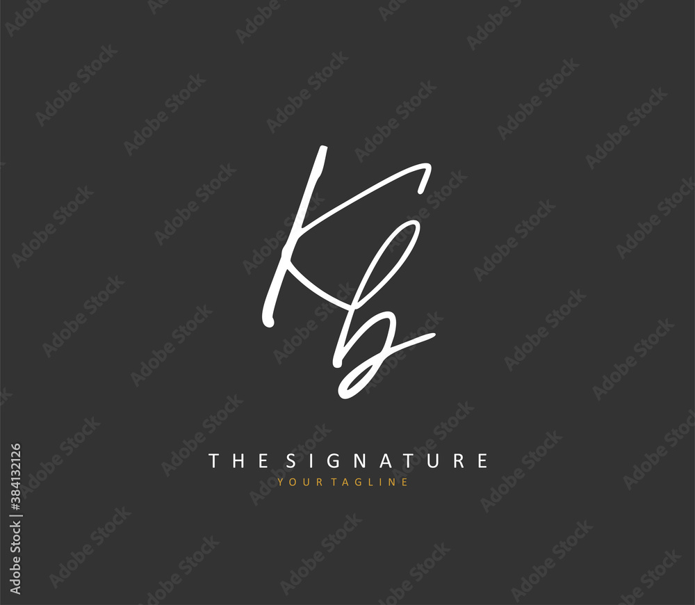 K B KB Initial letter handwriting and signature logo. A concept ...
