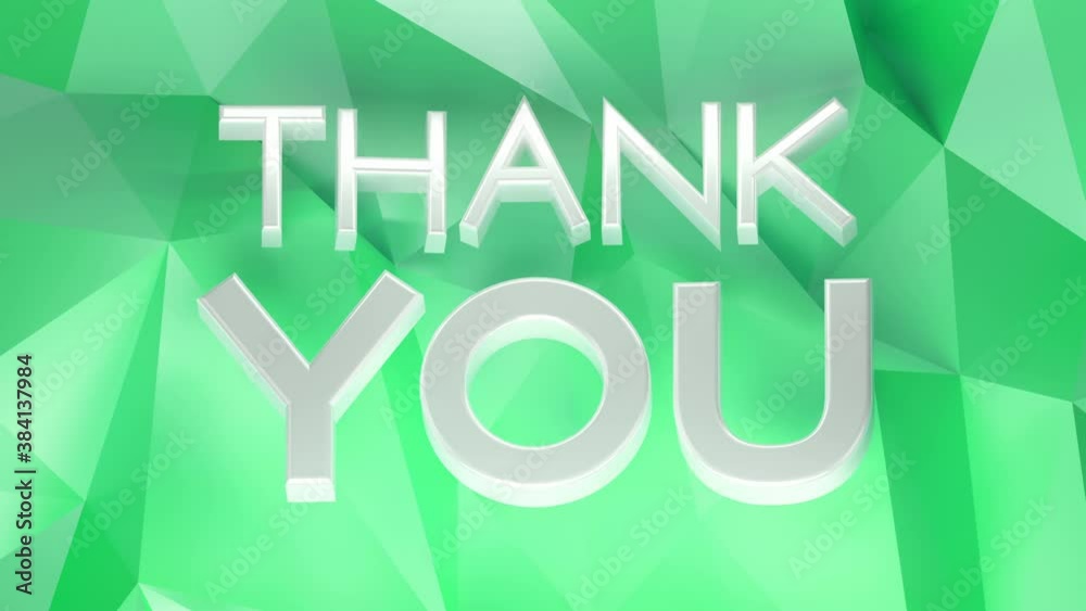 Thank You Loop 1 White x Green: uppercase white thank you text, card ...