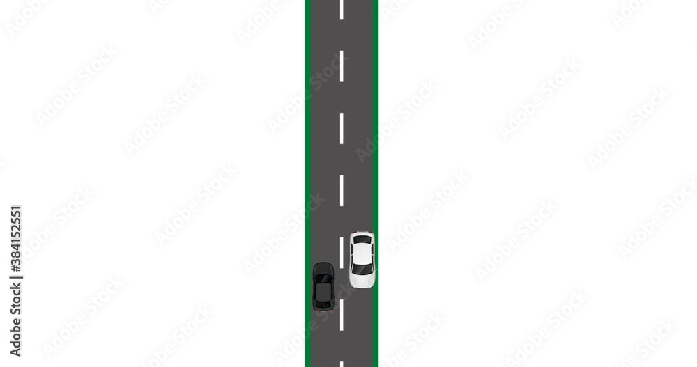 highway road without traffic jam. moving car on highway road. 2d ...