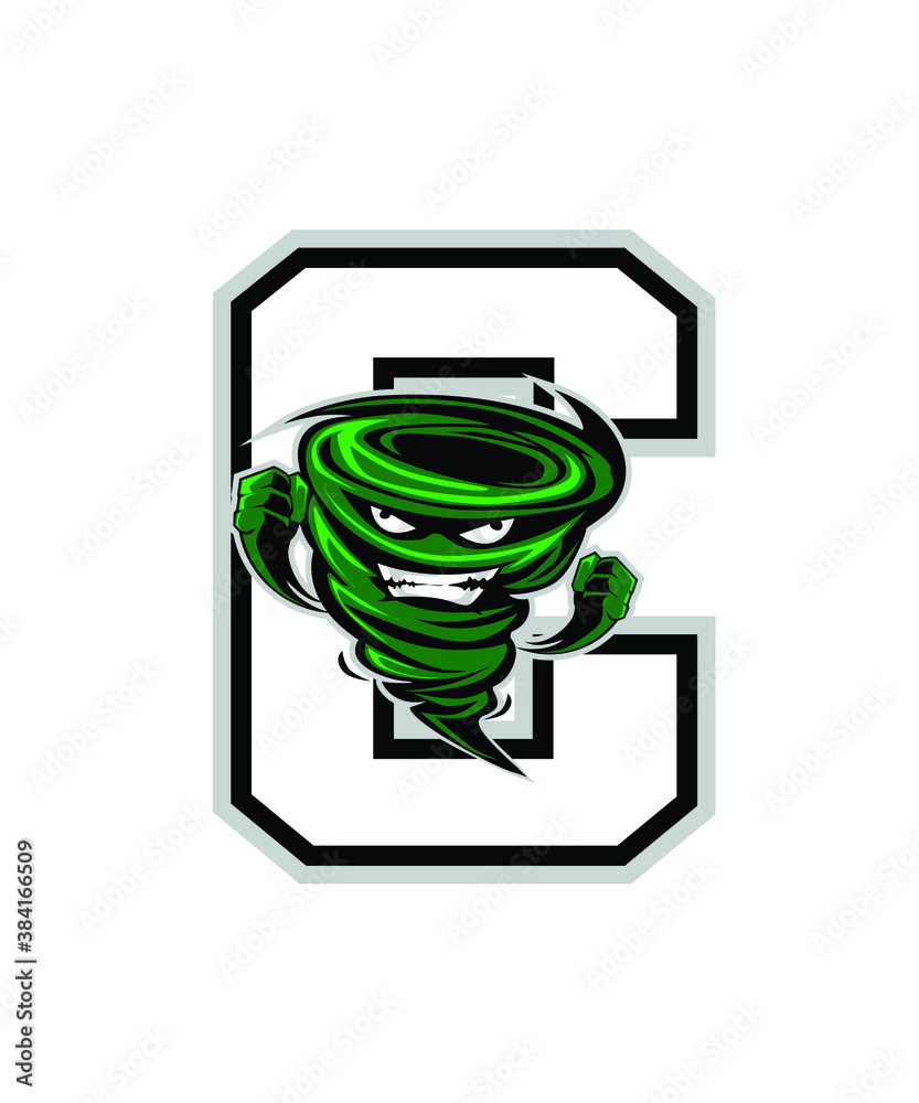 Cyclone mascot logo in vector Stock Vector | Adobe Stock