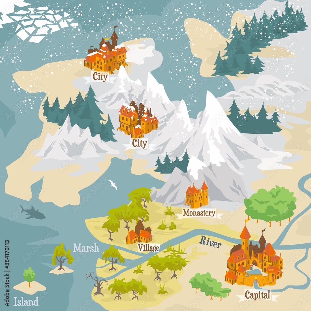 Map builder illustrations for fantasy and medieval cartography and ...