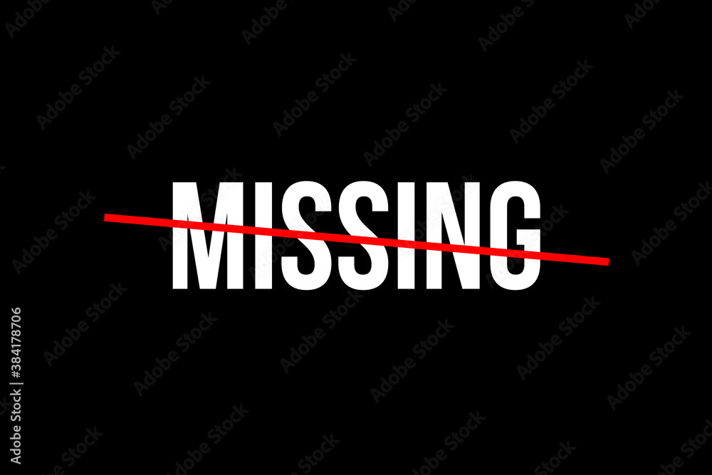 Crossed out word with a red line representing the feeling of missing ...