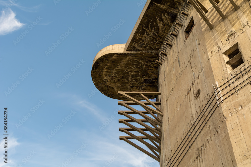 Old third Reich Air Defence Tower (Flakturm) in the Augarten park in ...