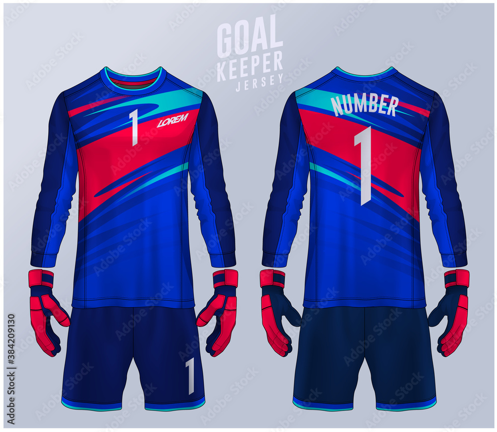 Goalkeeper jersey,t-shirt sport design template, Long sleeve soccer ...