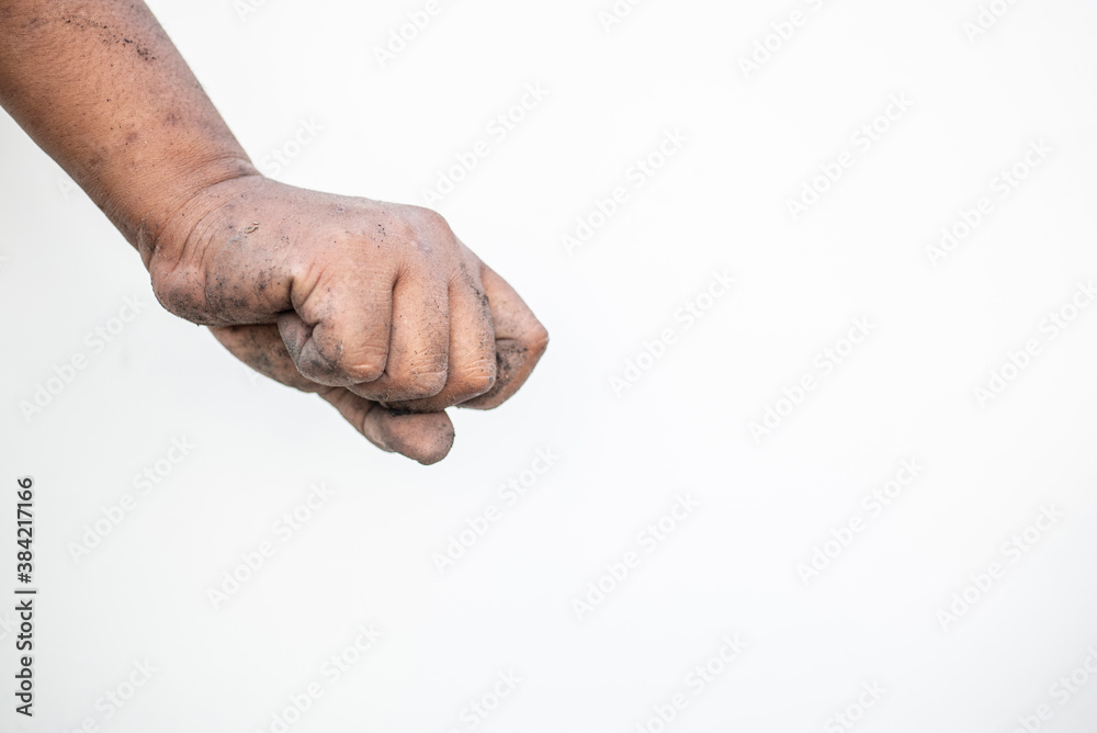 This concept shows the meaning of a dirty hand grasping an object ...