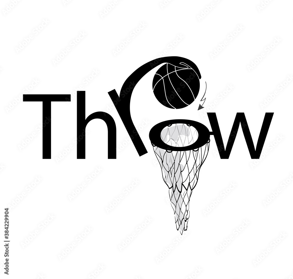 Inscription. The word “Throw” is written in black. Letter R with hand ...