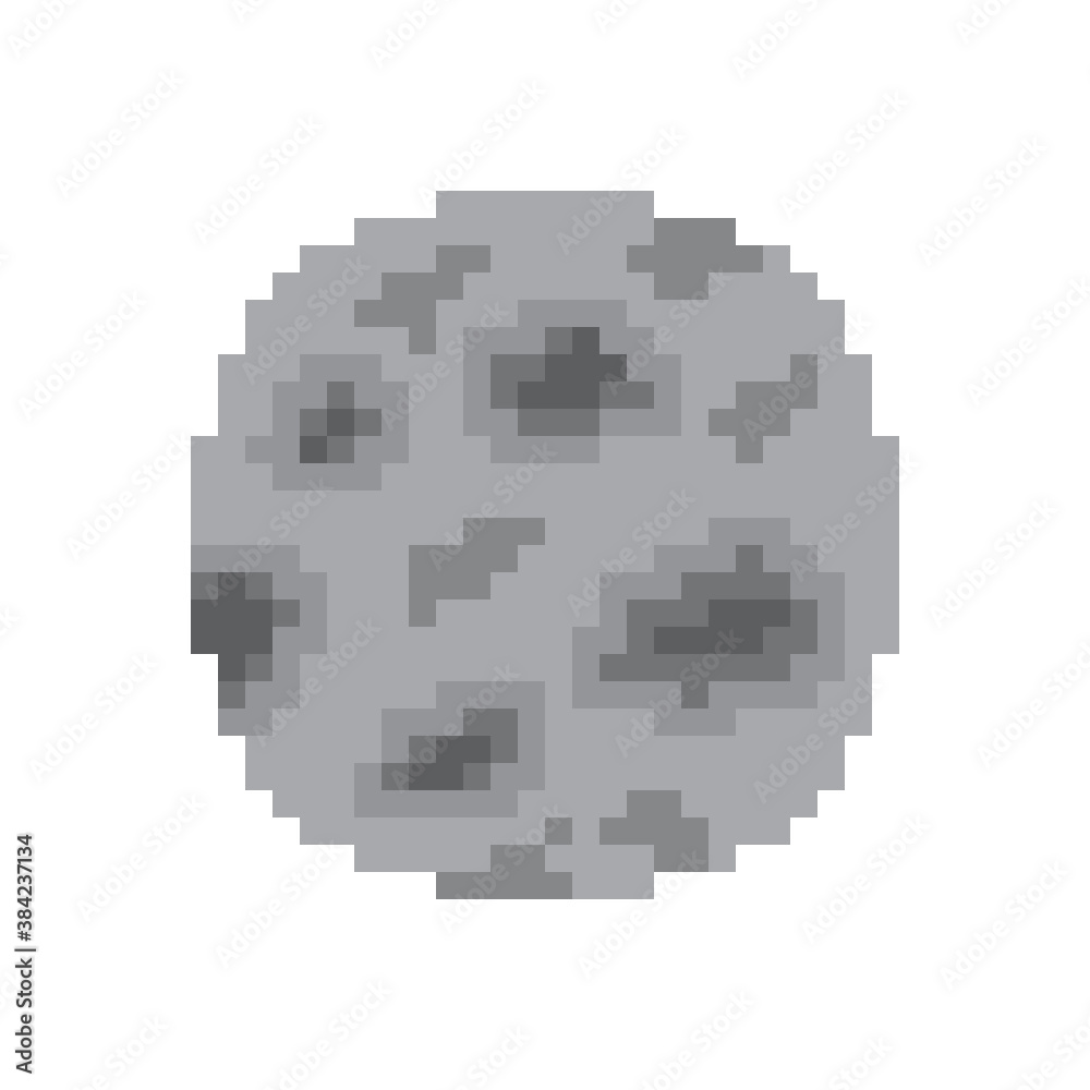 Moon planet in space pixel art. Vector picture. Stock Vector | Adobe Stock