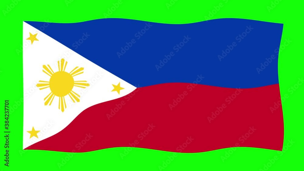 Philippines Flag Waving and Flutter Green Screen Background Animation ...