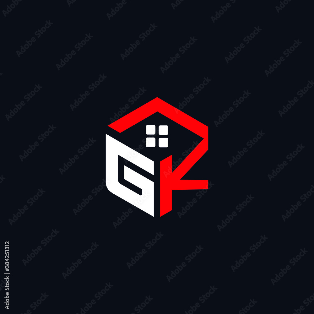 GK Letter Modern Real Estate Logo Vector Editable Icon and Property ...