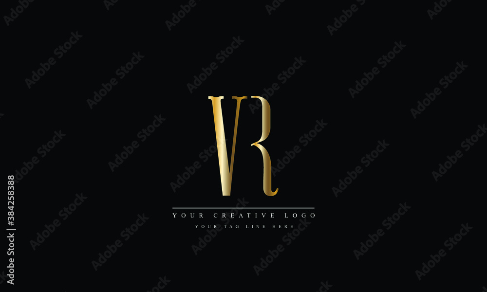 VR, RV, V, R Letter Logo Design with Creative Modern Trendy Typography ...