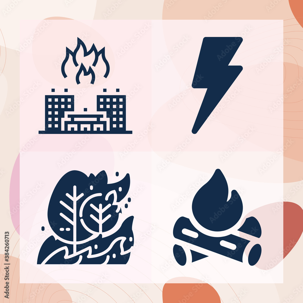 Simple set of combustion related filled icons Stock Vector | Adobe Stock
