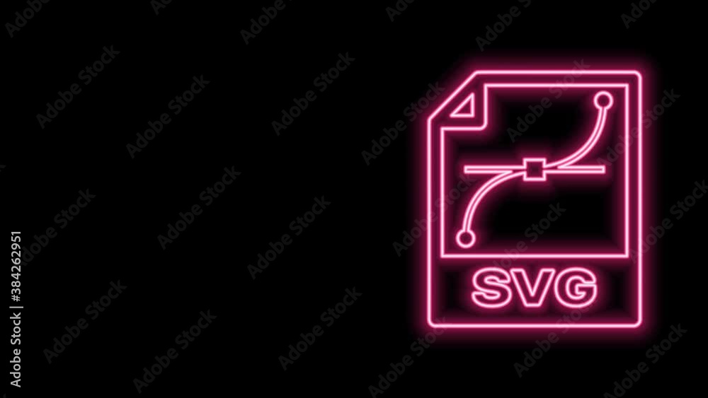 Glowing neon line SVG file document. Download svg button icon isolated ...