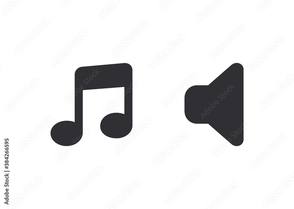 Vector music icon. Sound icon. Musical note. Audio sign. Voice icon ...