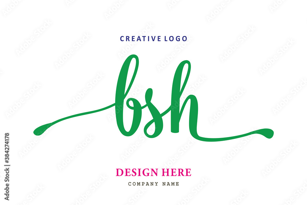 pharmacy logo composition of the letter BSH is simple, easy to ...