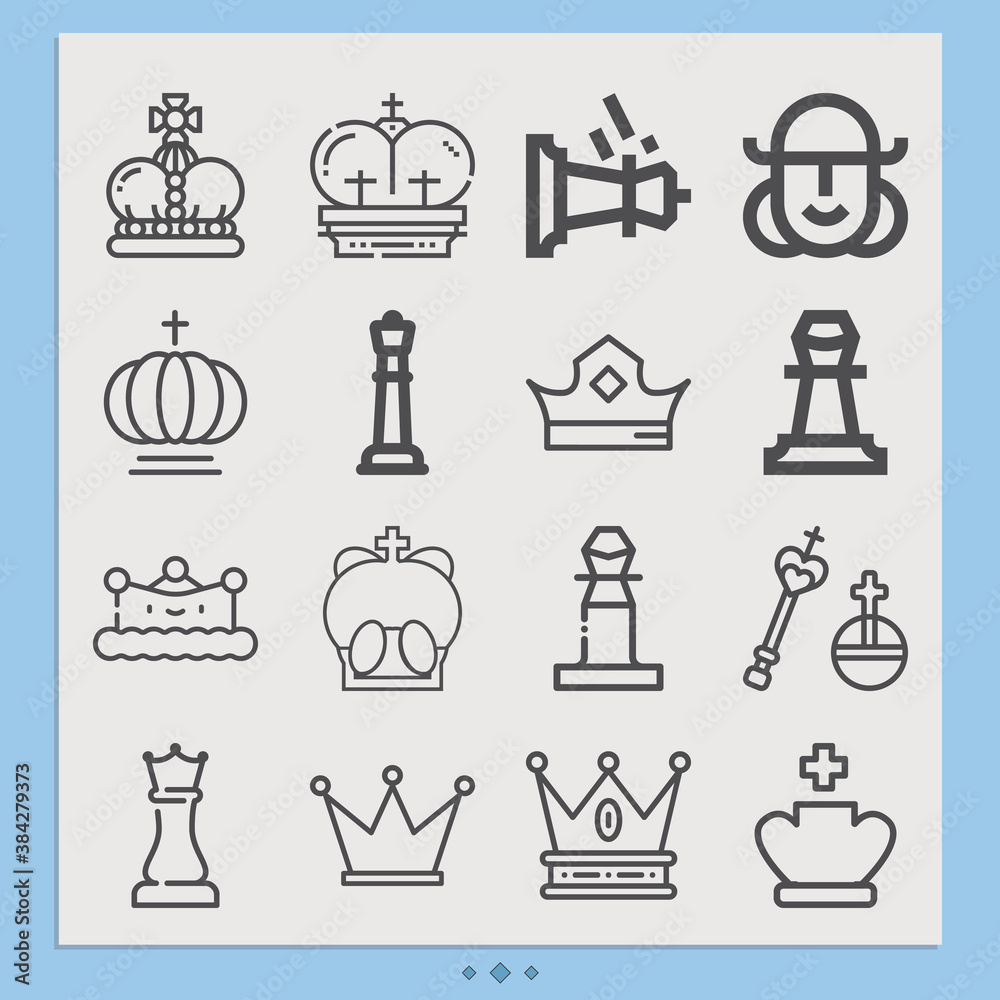 Photo & Art Print Simple set of elizabeth i related lineal icons., Nana