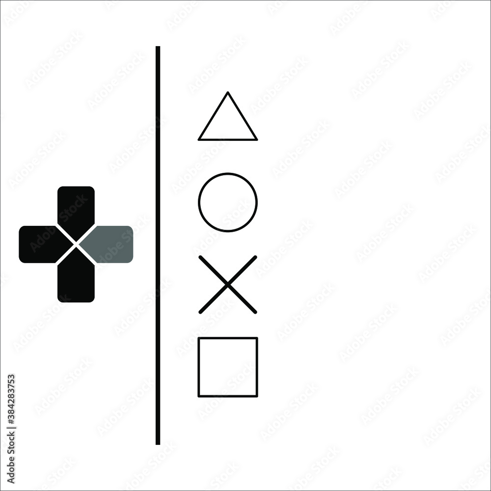 playstation glitch cross triangle square circle design game symbols ...