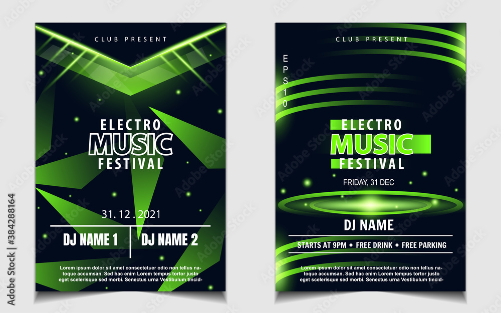 Night dance party music layout design template background with dynamic ...
