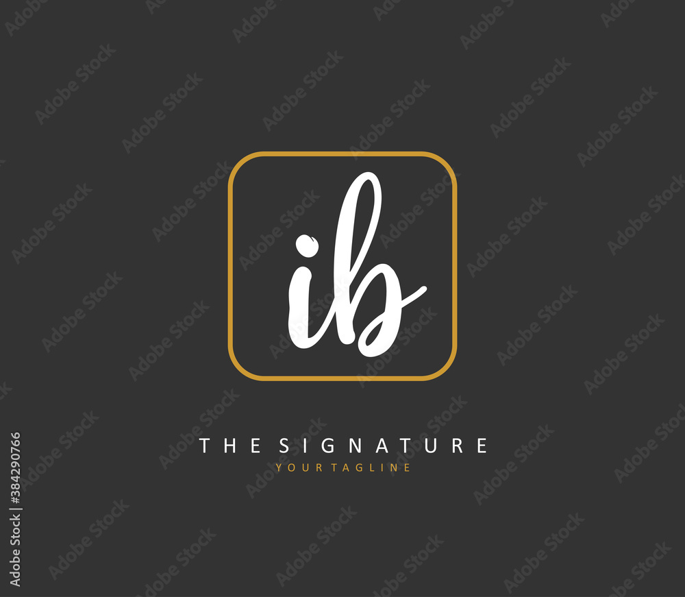 IB Initial letter handwriting and signature logo. A concept handwriting ...
