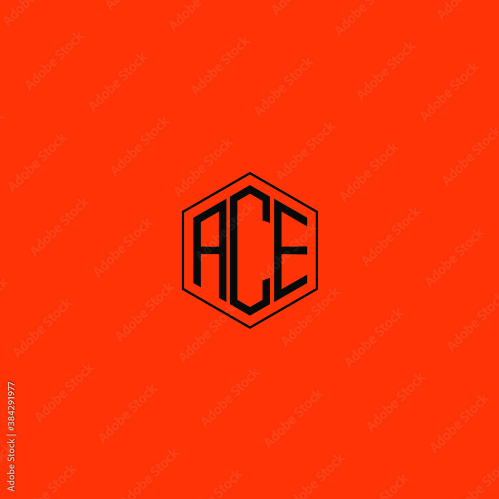 ACE letter icon design on RED background. Creative letter ACE/A C E ...