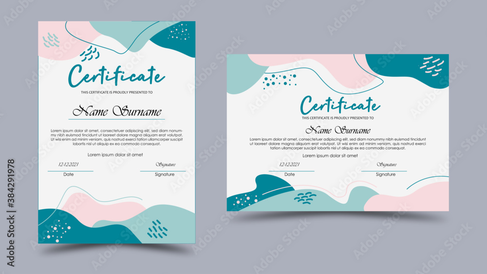 Certificate template with a pastel color theme vector de Stock | Adobe ...