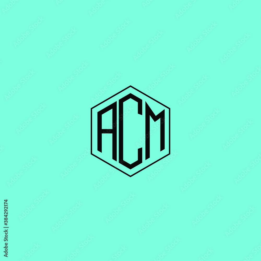 ACM letter icon design on blUE background. Creative letter ACM/A C M ...
