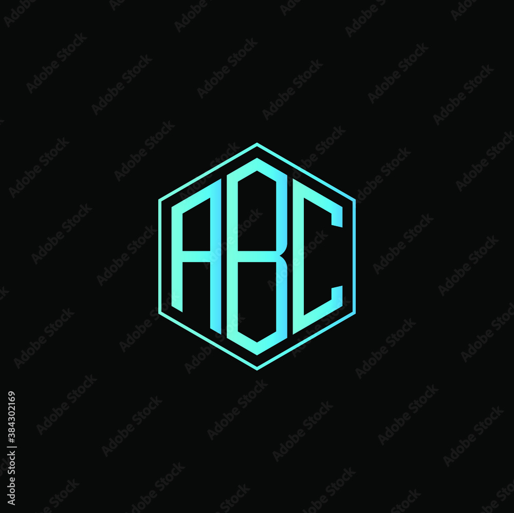 ABC letter icon design on black background. Creative letter ABC/A B C ...