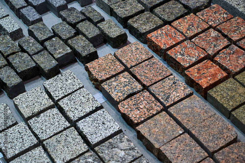 Foto de Different types of paving slabs. do Stock | Adobe Stock