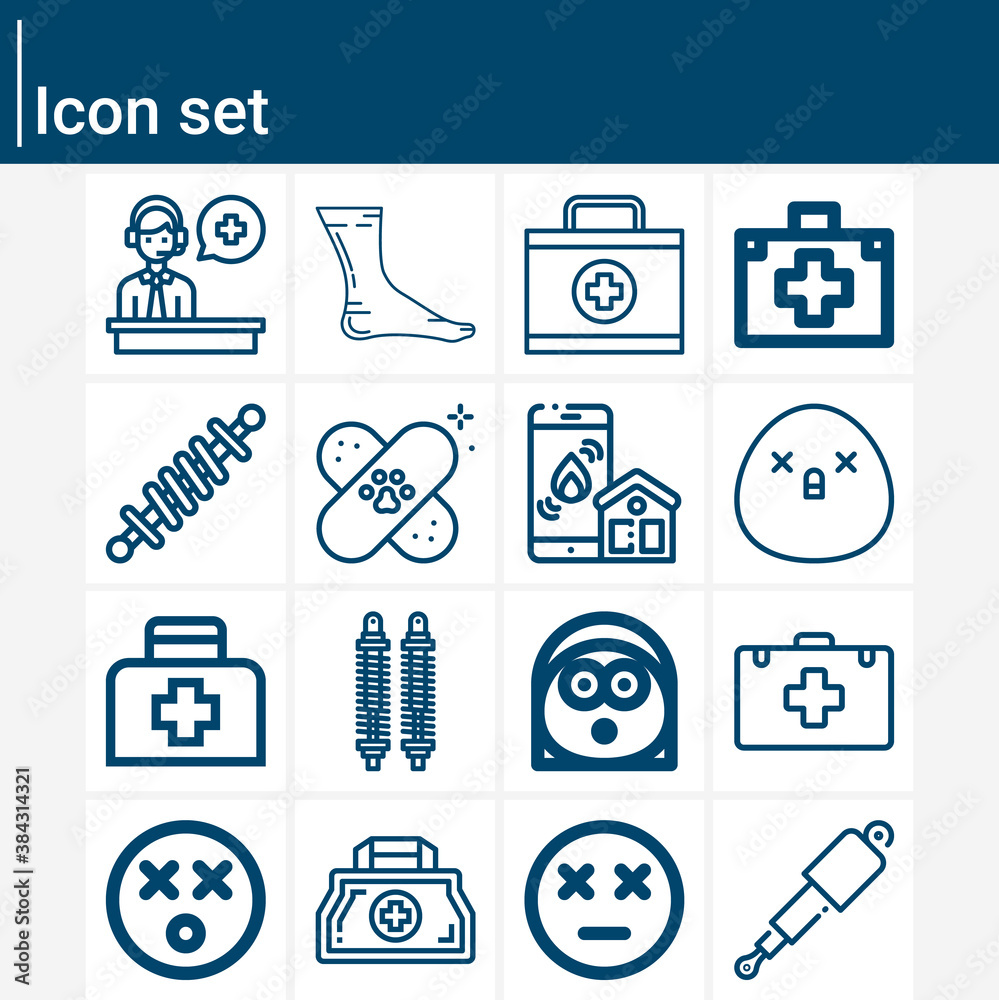 Simple set of trauma related lineal icons. Stock Vector | Adobe Stock