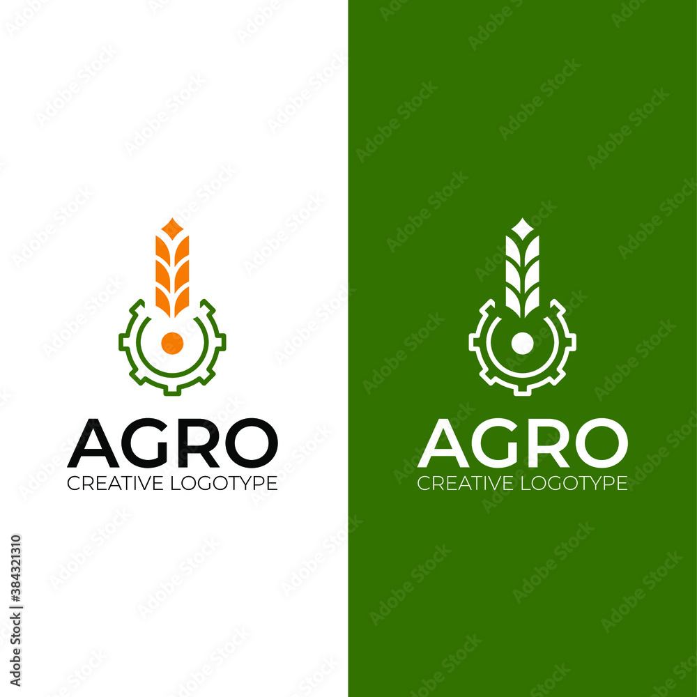 agro technology spike logo design creative and modern logotype vector ...