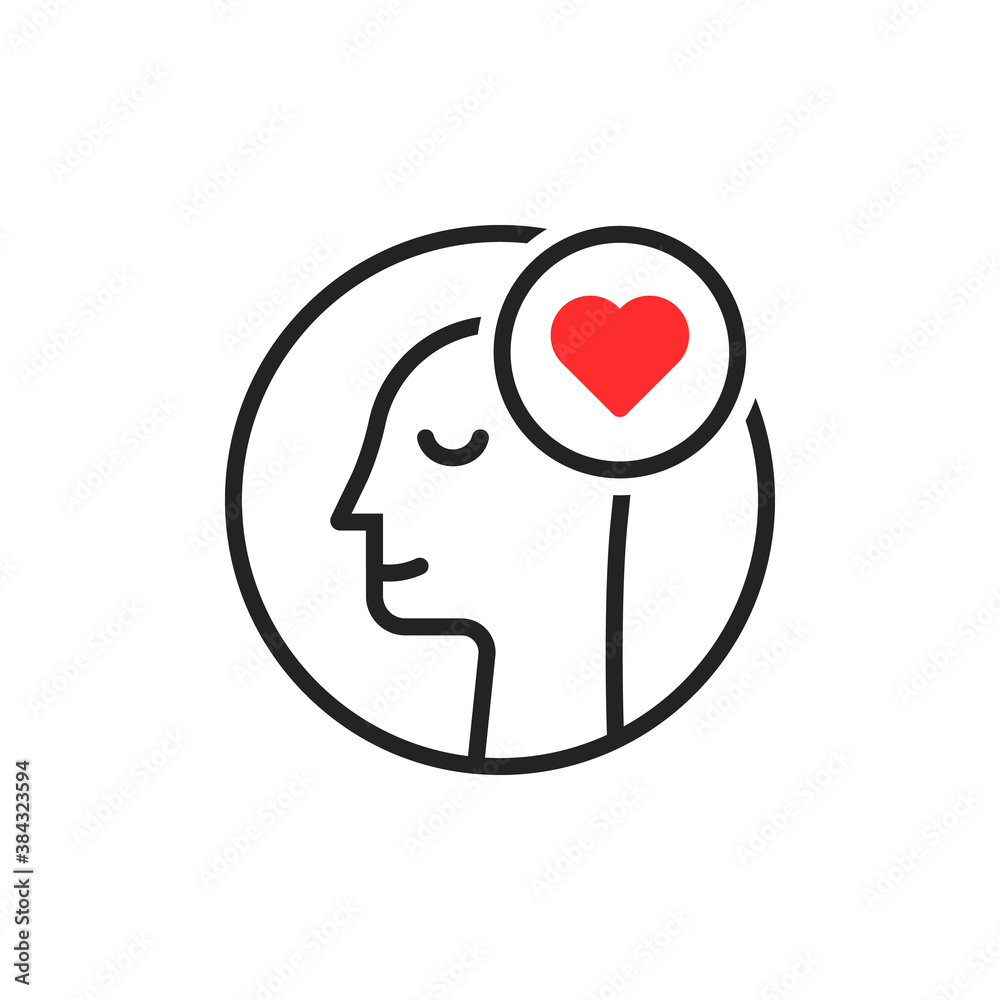 man in love feel good linear icon Stock Vector | Adobe Stock
