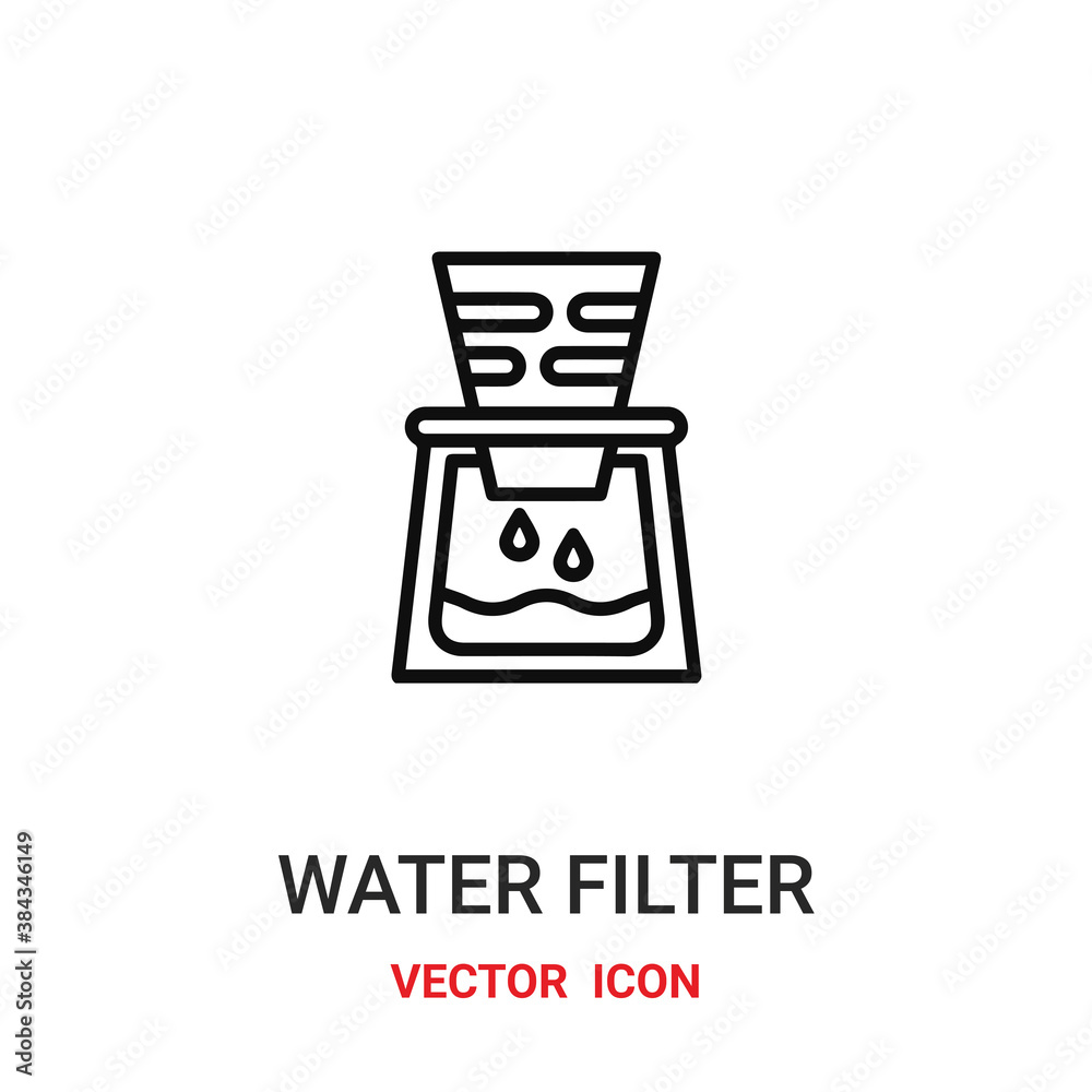 Water filter vector icon. Modern, simple flat vector illustration for ...