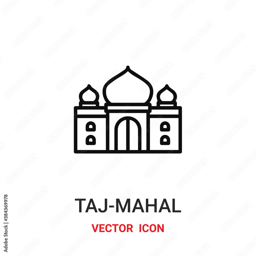 Taj-mahal icon vector symbol. Taj-mahal symbol icon vector for your ...