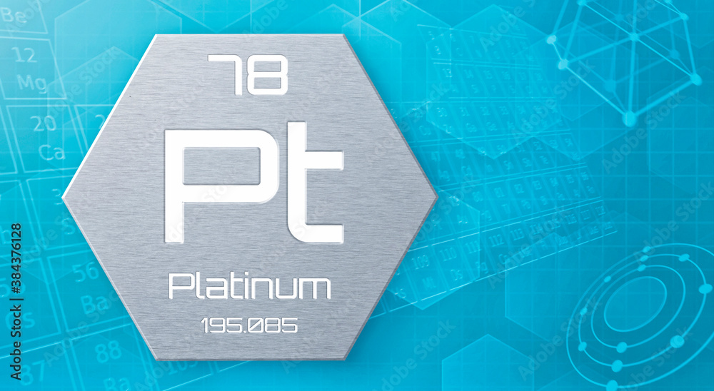 Chemical element of the periodic table - Platinum Stock Illustration ...