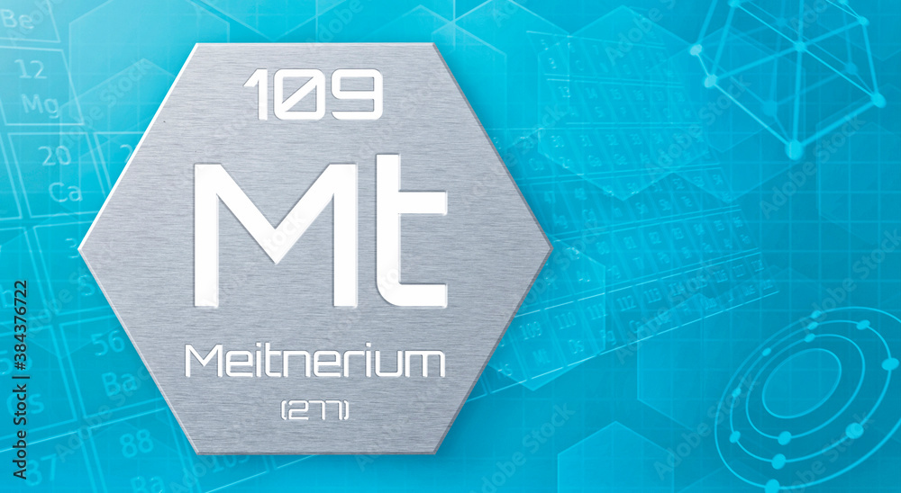 Chemical element of the periodic table - Meitnerium Stock Illustration ...