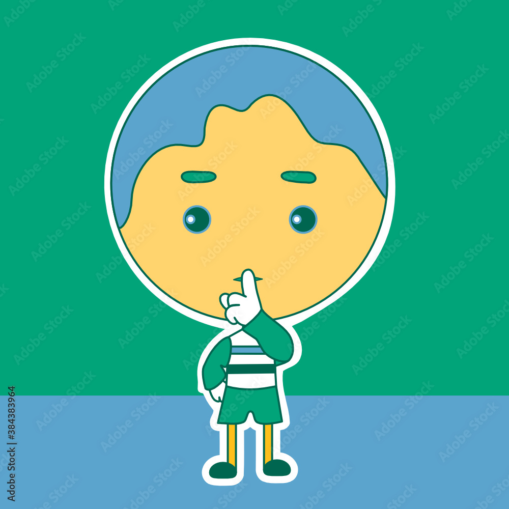 emoji with chibi character shushing Shhh to politely tell people to ...