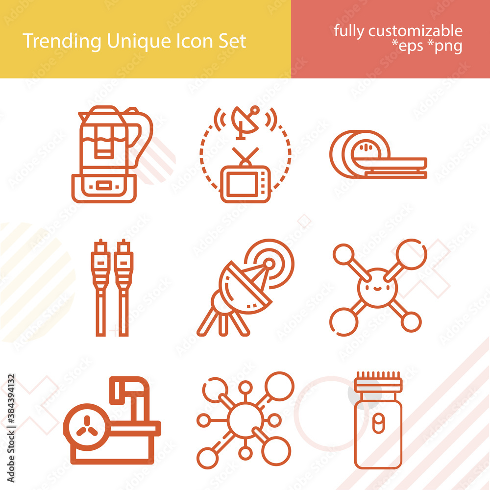 Simple set of dipole related lineal icons. Stock Vector | Adobe Stock