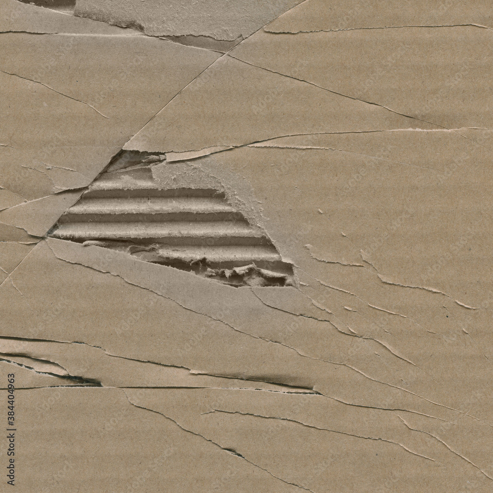 Close up of a light brown vintage rough sheet of carton. Cardboard ...