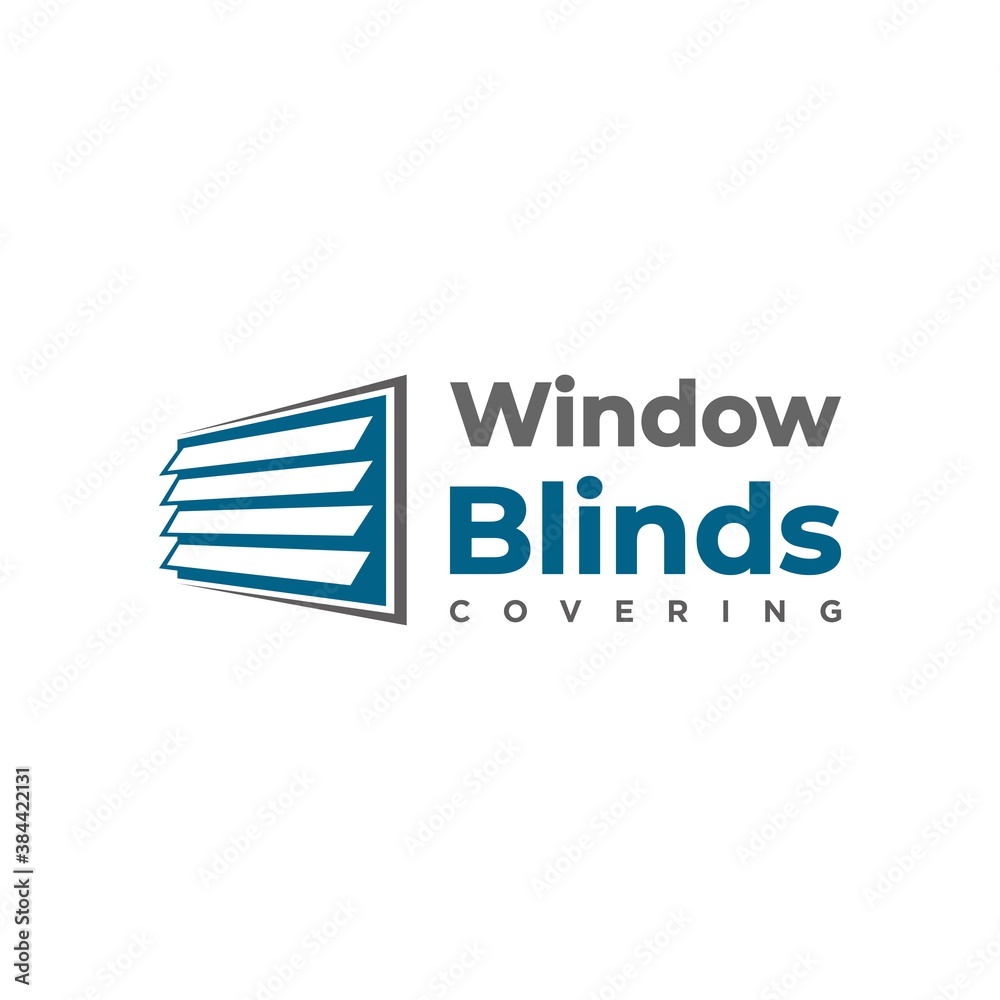 Window blinds covering logo company Stock Vector | Adobe Stock