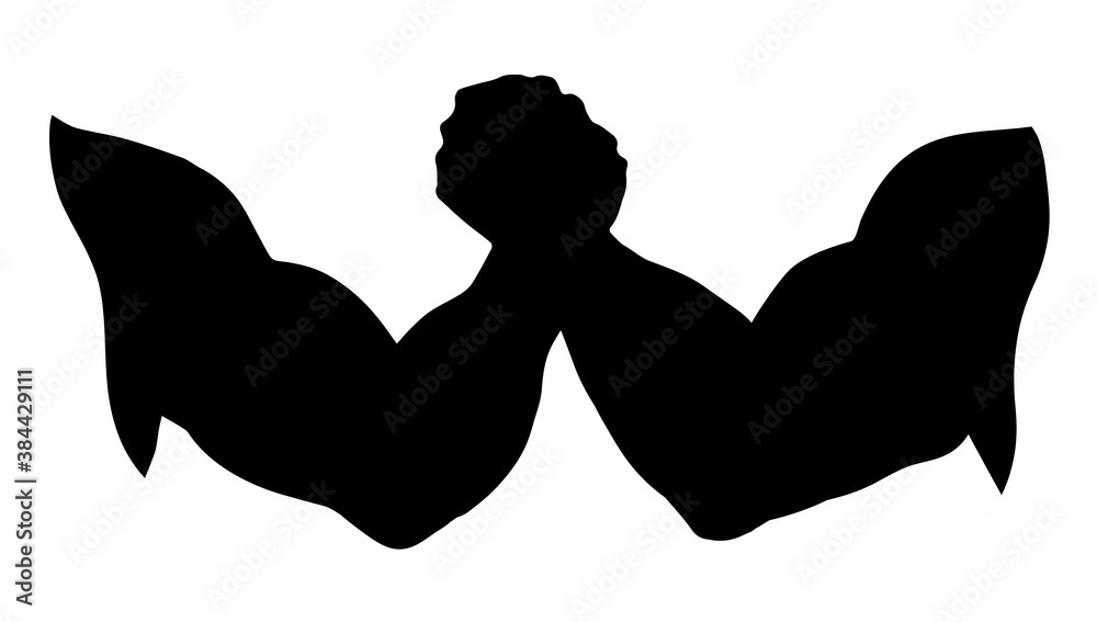 Hand wrestling contest. Vector drawing Stock Vector | Adobe Stock