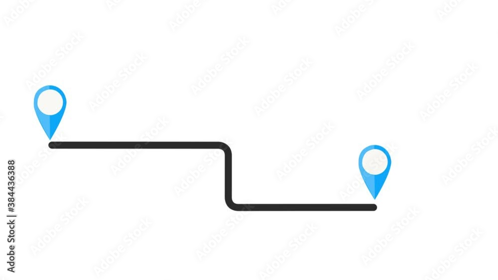 Black hand-drawn animation of a navigator item on a white background ...