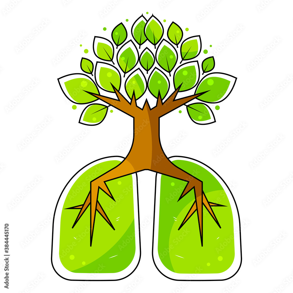 Vettoriale Stock Human lungs. Respiratory system. Healthy lungs. Light ...