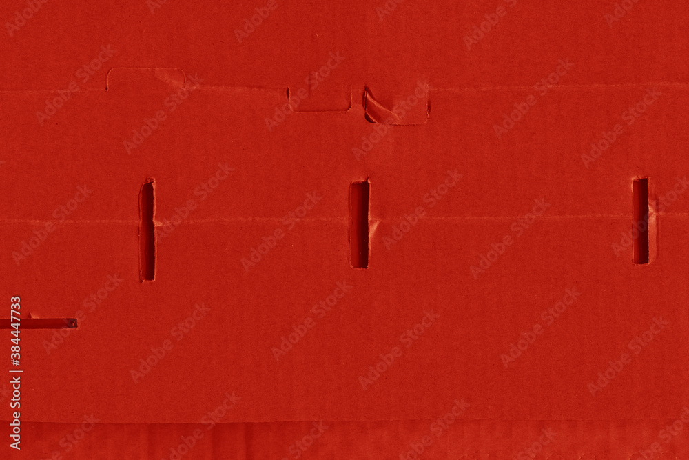 A red vintage rough sheet of carton. Recycled environmentally friendly ...