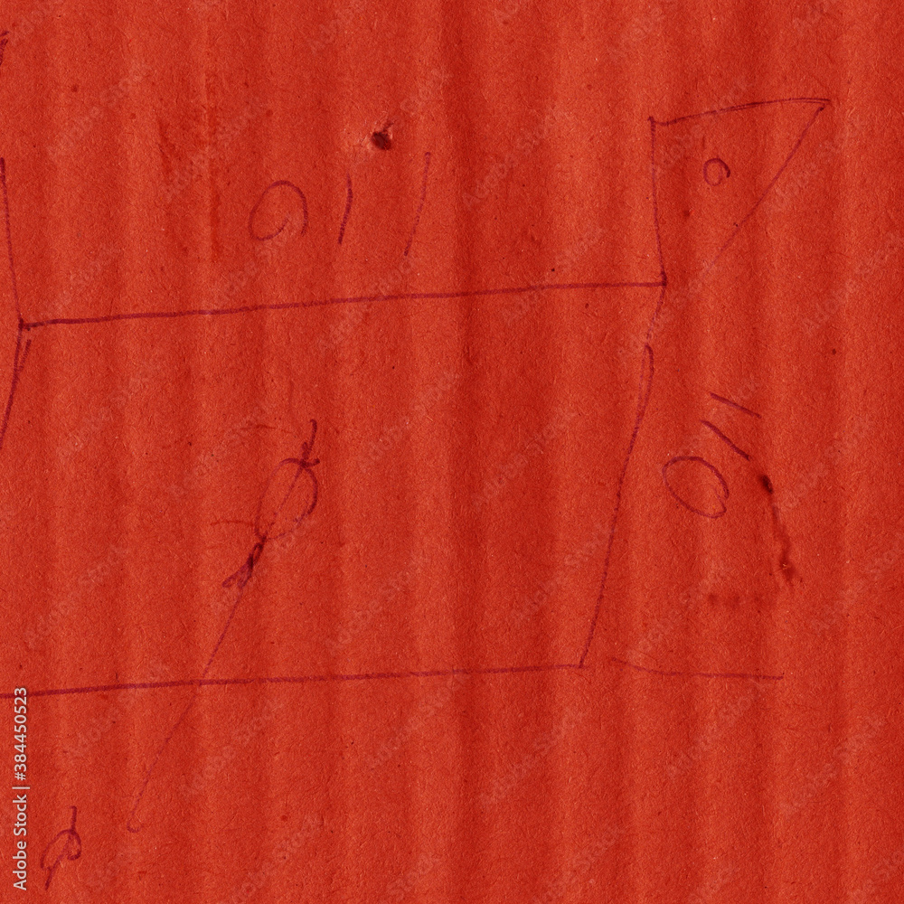 A red vintage rough sheet of carton. Recycled environmentally friendly ...