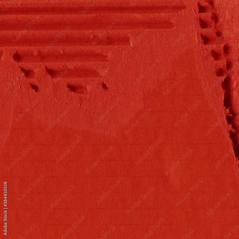 A red vintage rough sheet of carton. Recycled environmentally friendly ...