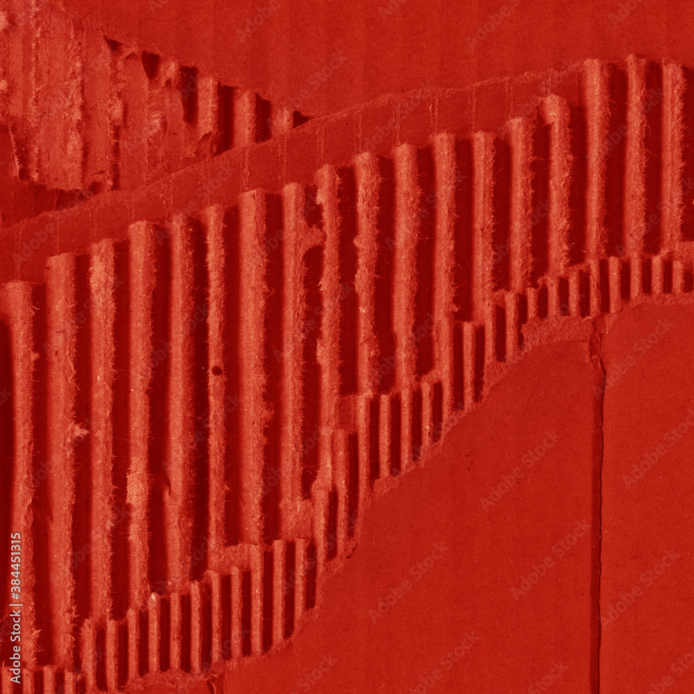 A red vintage rough sheet of carton. Recycled environmentally friendly ...