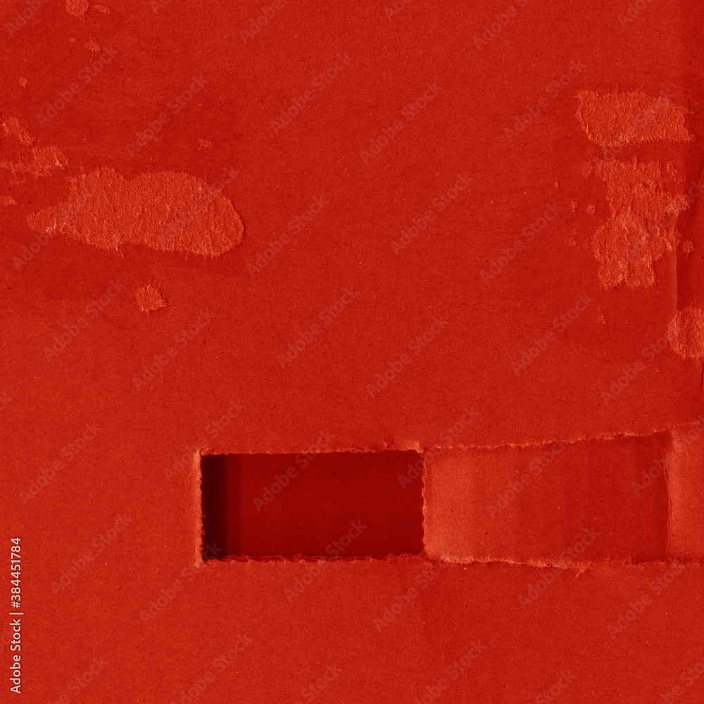 A red vintage rough sheet of carton. Recycled environmentally friendly ...