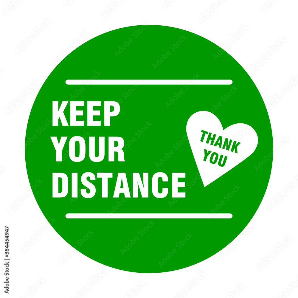 Keep Your Distance Thank You Round Social Distancing Floor Marking ...