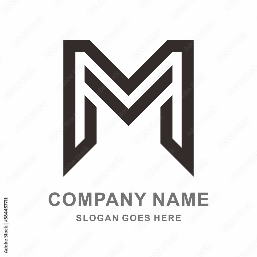 Monogram Letter M Business Company Vector Logo Design Stock Vector ...